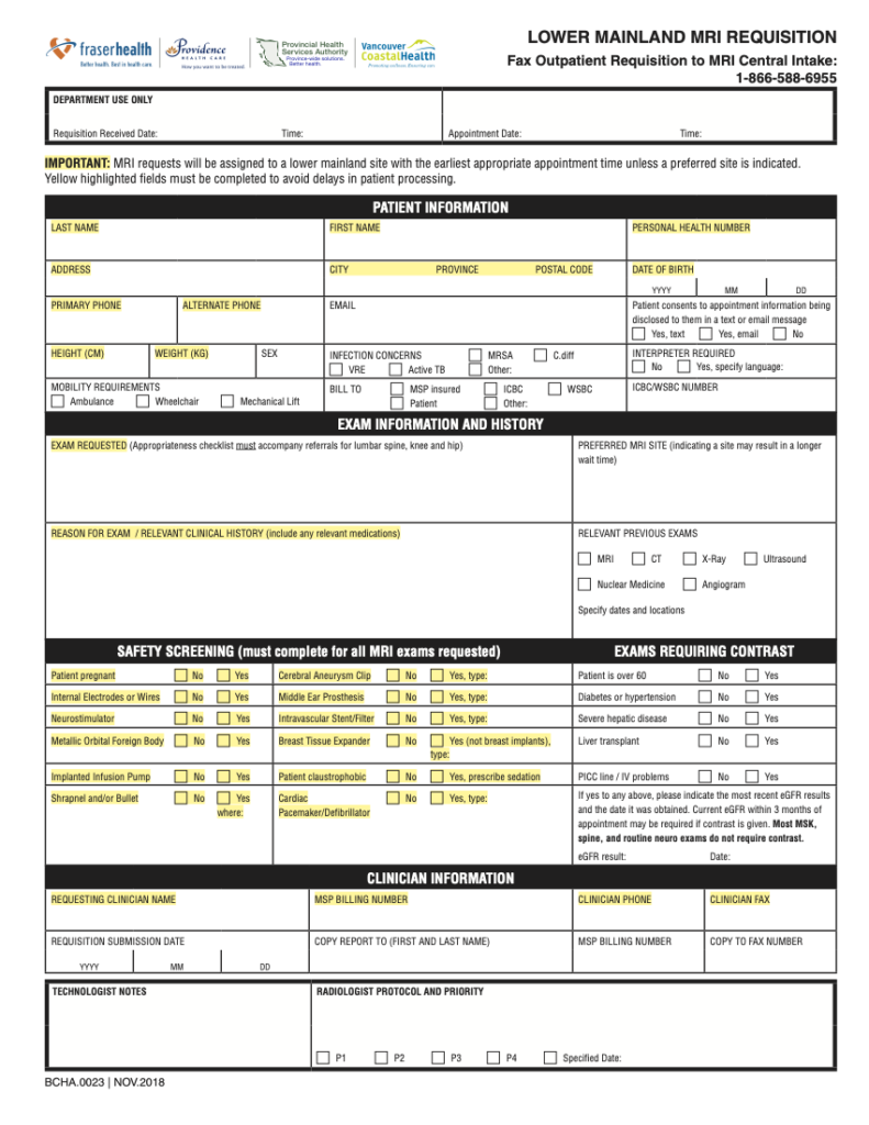 Lower Mainland MRI Requisition 2020 – The Oscar Galaxy