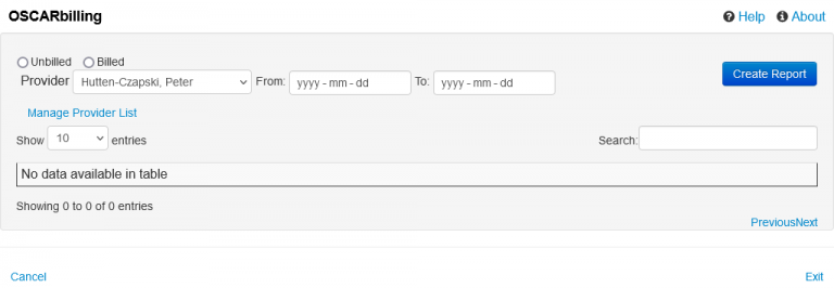 Billing Tab – The Oscar Galaxy