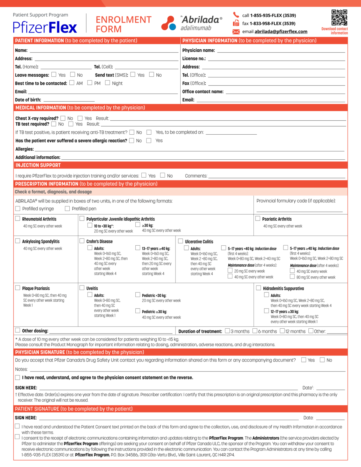 Abrilada (adalimumab) Rheum PSP Enrolment Form PfizerFlex EN – 2023 ...