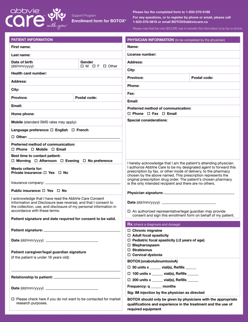 Botox (onabotulinumtoxina) PSP Enrollment AbbVie Care Dec 2022 – EN ...