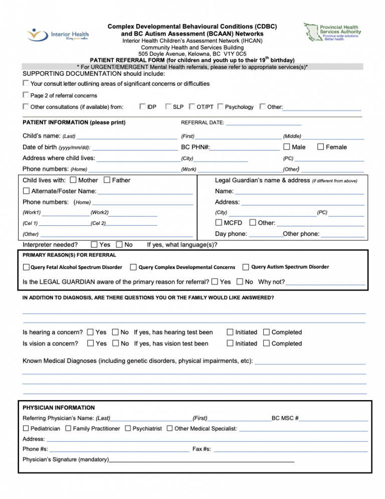 Interior Health Complex Development Behavioural Conditions (CDBC) and ...