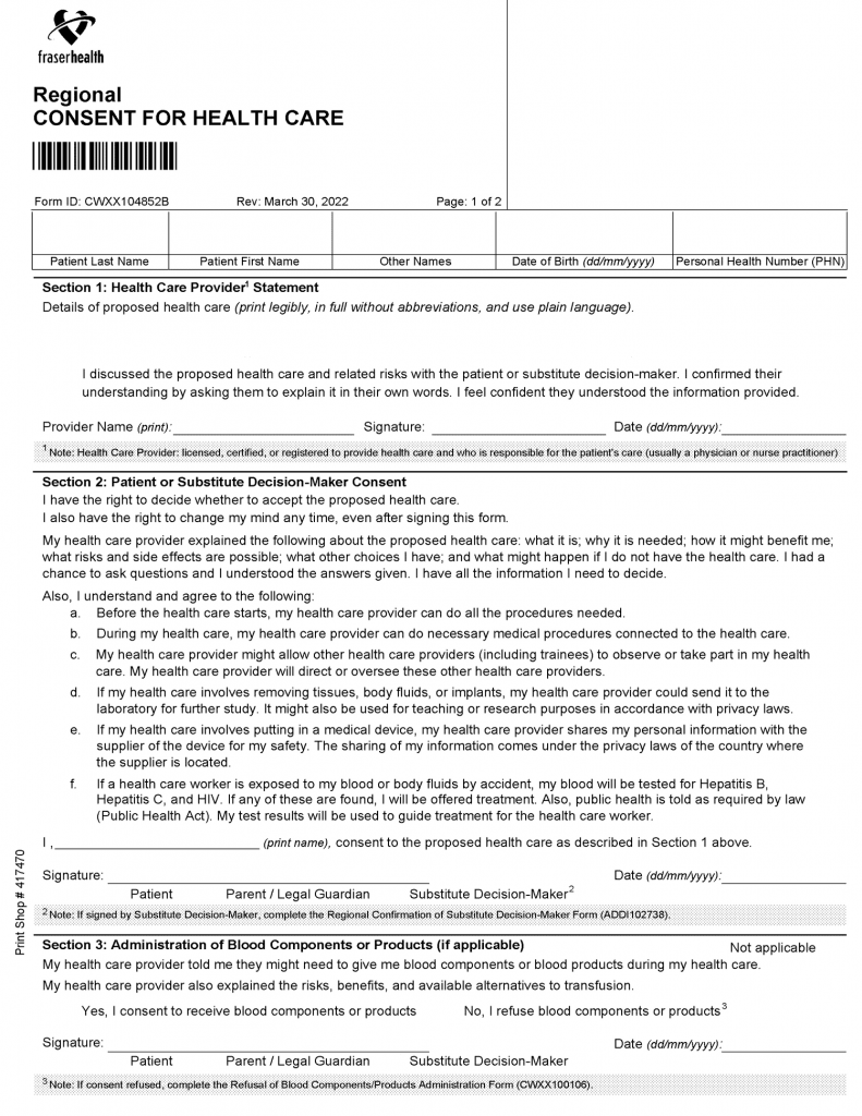 FH Regional Consent for Health Care 2022 – The Oscar Galaxy