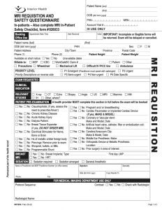 Interior Health MRI Requisition and Safety Questionnaire – The Oscar Galaxy