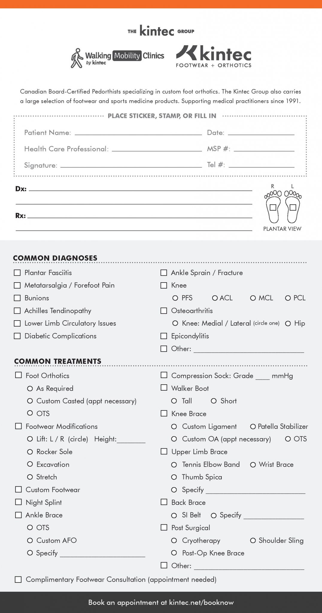 Kintec Footwear and Orthotics Referral eForm – The Oscar Galaxy