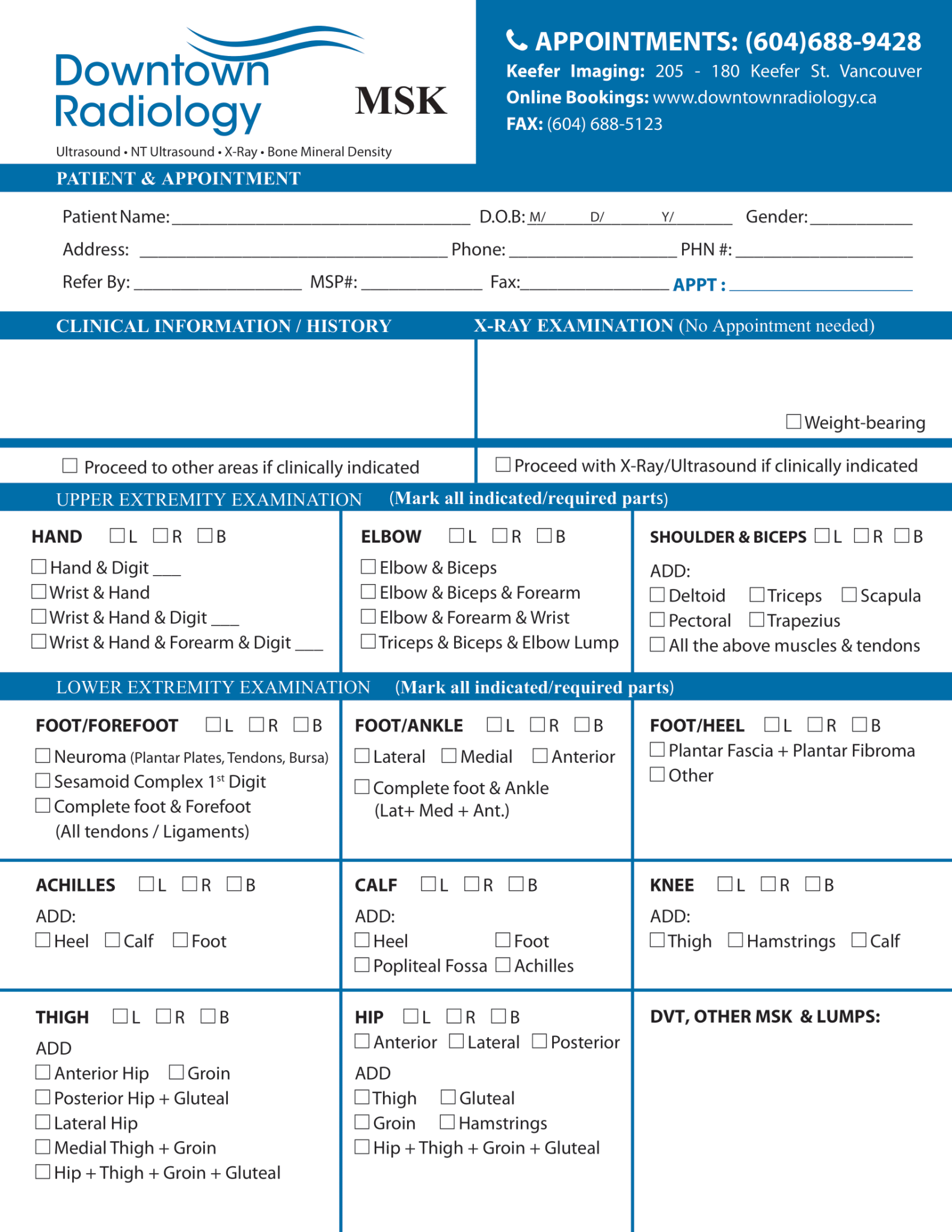 Downtown Radiology: MSK studies, Vancouver – The Oscar Galaxy