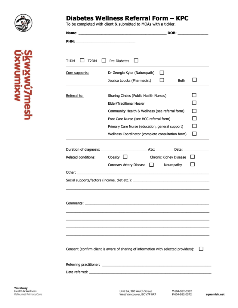 Kal’numet Primary Care (KPC) Diabetes Wellness Referral Form – The ...