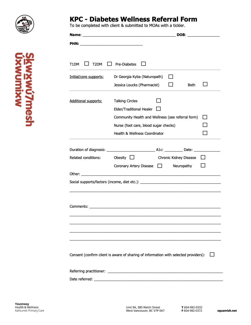 Kal’numet Primary Care (KPC) Diabetes Wellness Referral Form – The ...