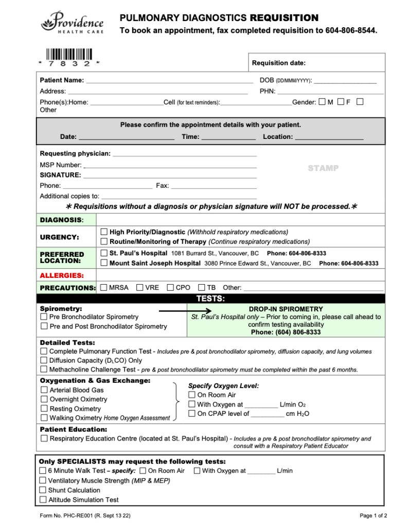 Providence Health Care Pulmonary Diagnostics – The Oscar Galaxy