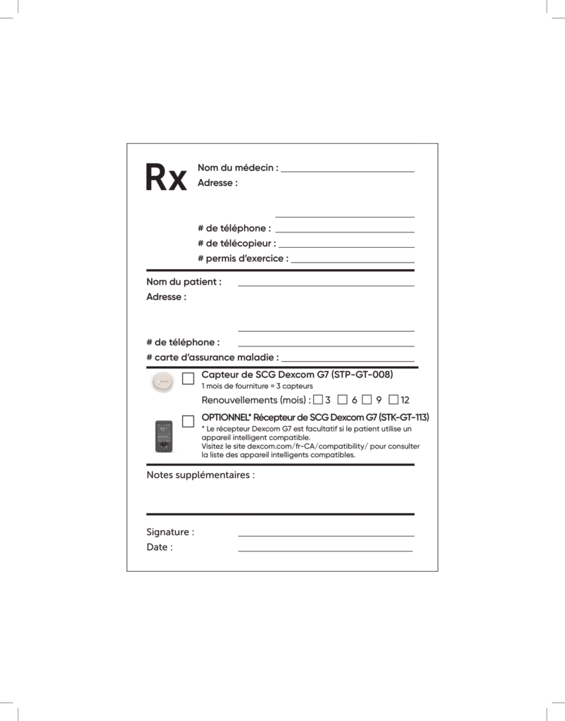 Dexcom G7 Formulaire de prescription – The Oscar Galaxy