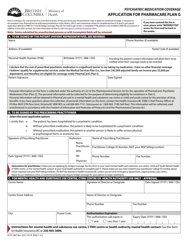 PharmaCare Plan G: Psychiatric Medication Coverage – The Oscar Galaxy