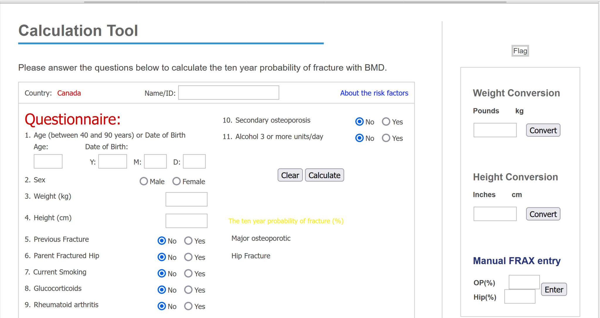 FRAX Calculator – The Oscar Galaxy