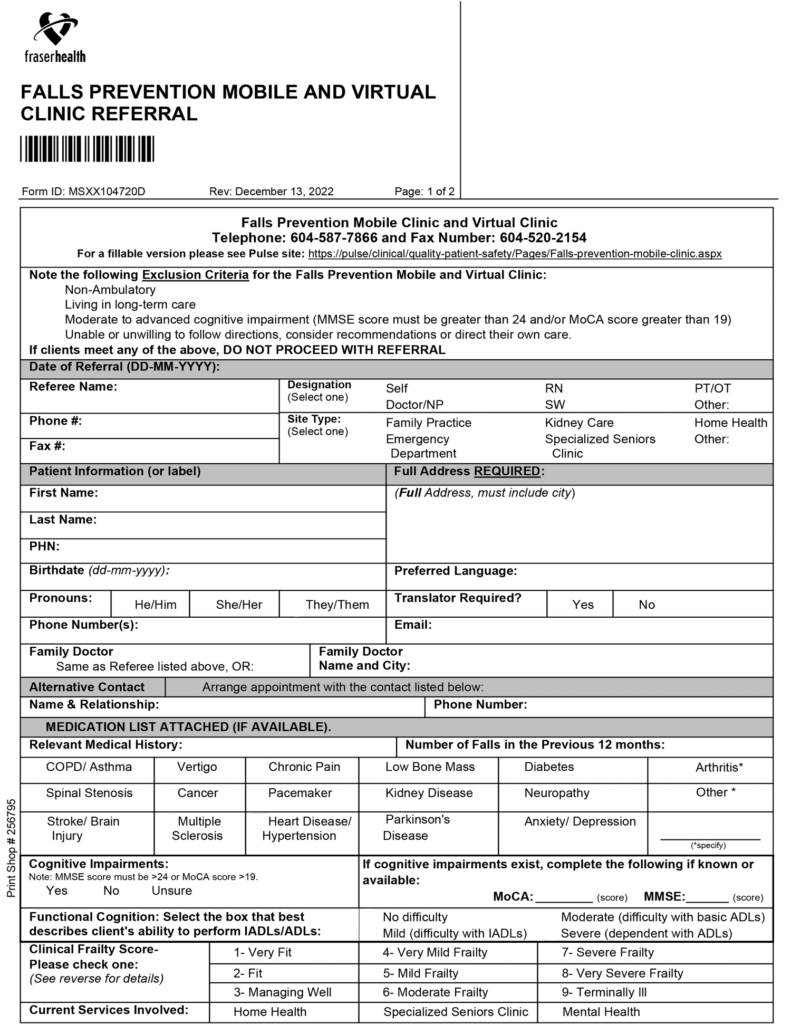 FH Falls Prevention Mobile Clinic Referral – The Oscar Galaxy