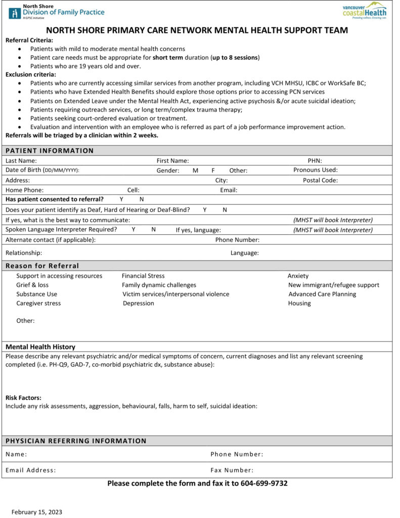 North Shore PCN Referral Form January 2024 – The Oscar Galaxy