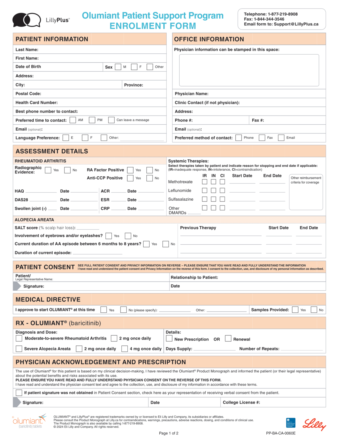 Olumiant (baricitinib) LillyPlus PSP Form-2021 – The Oscar Galaxy