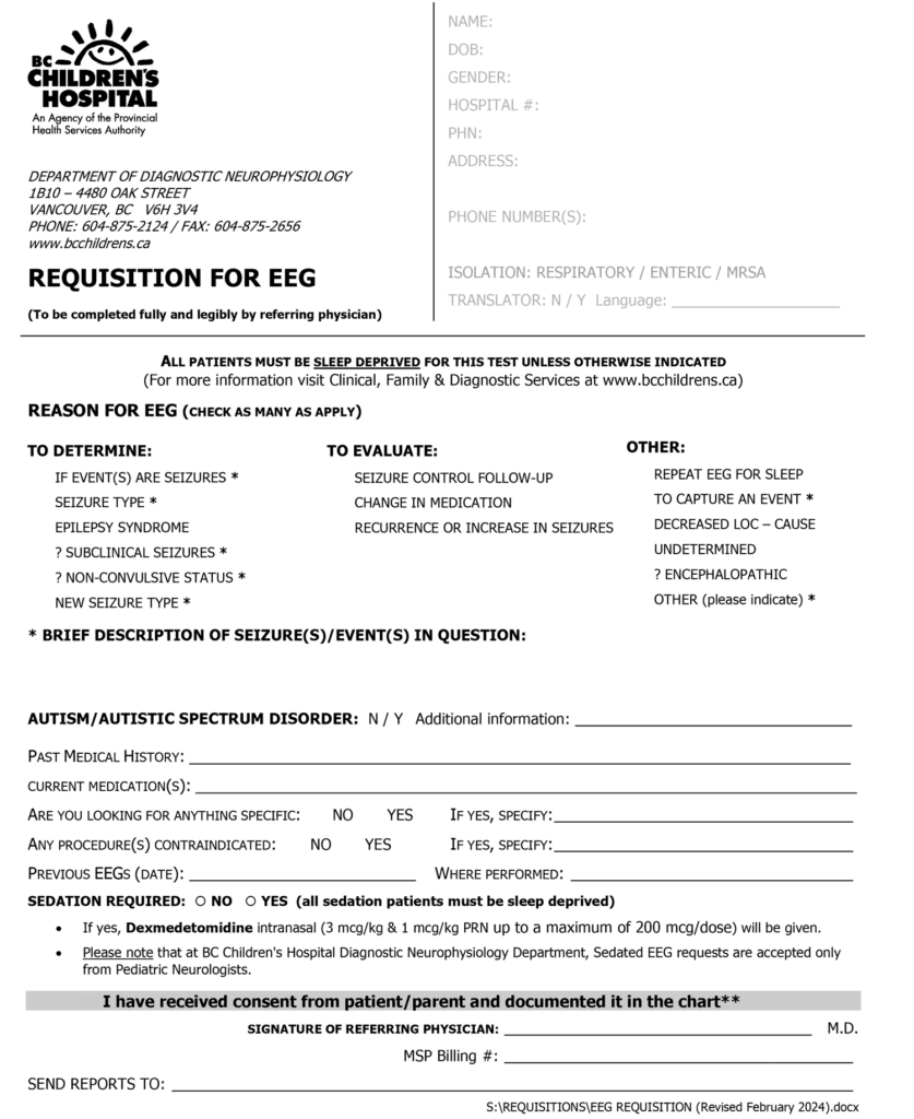 BC Children’s Hospital EEG eForm – The Oscar Galaxy