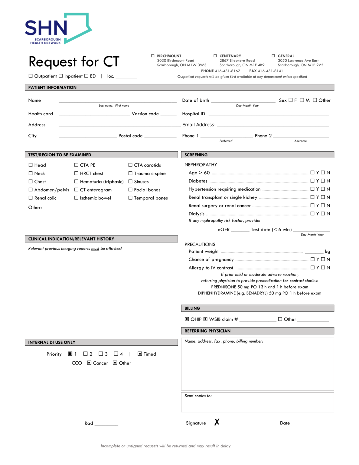 Scarborough Health Network request for CT Scan – The Oscar Galaxy