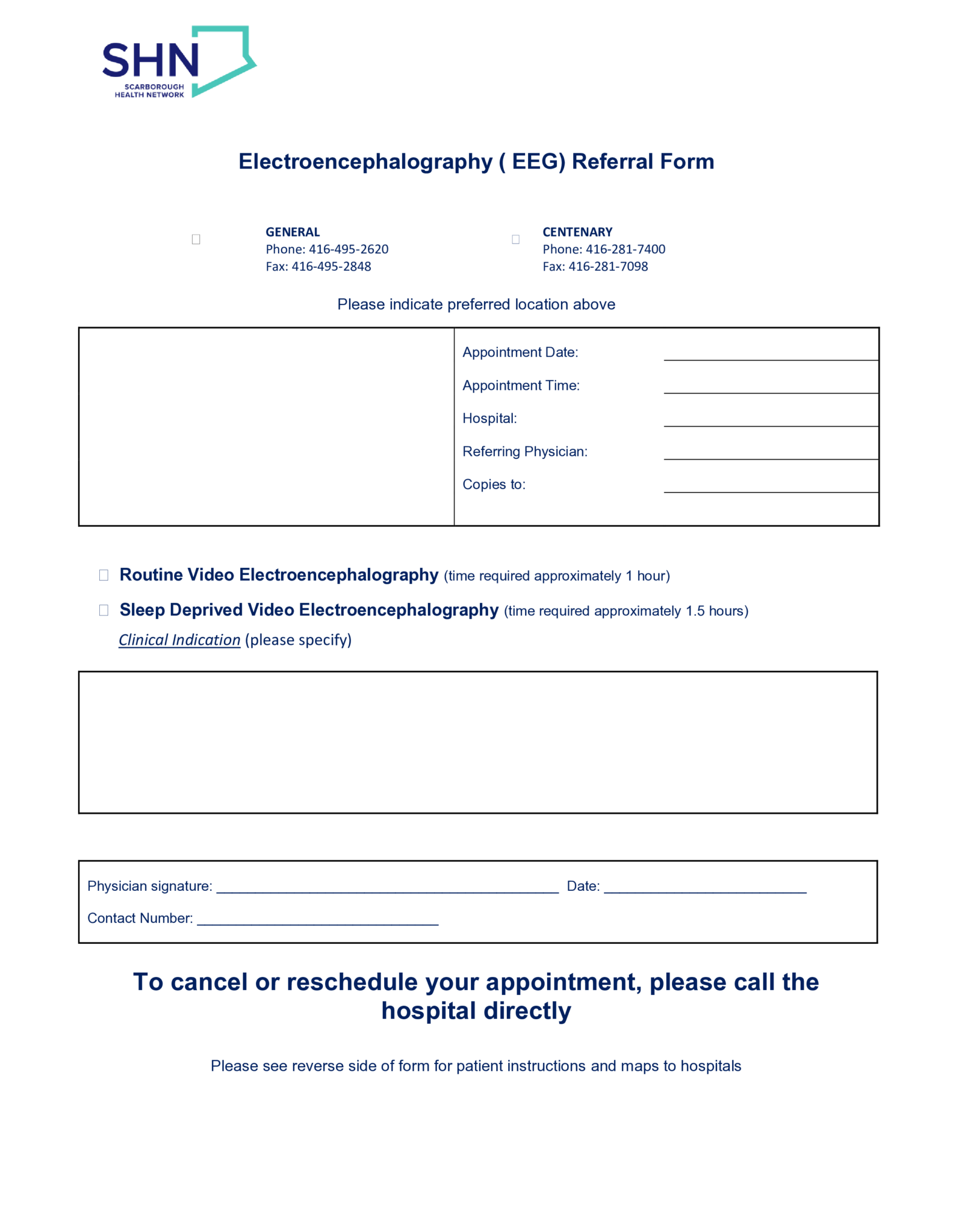 Scarborough Health Network EEG Referral eForm – The Oscar Galaxy