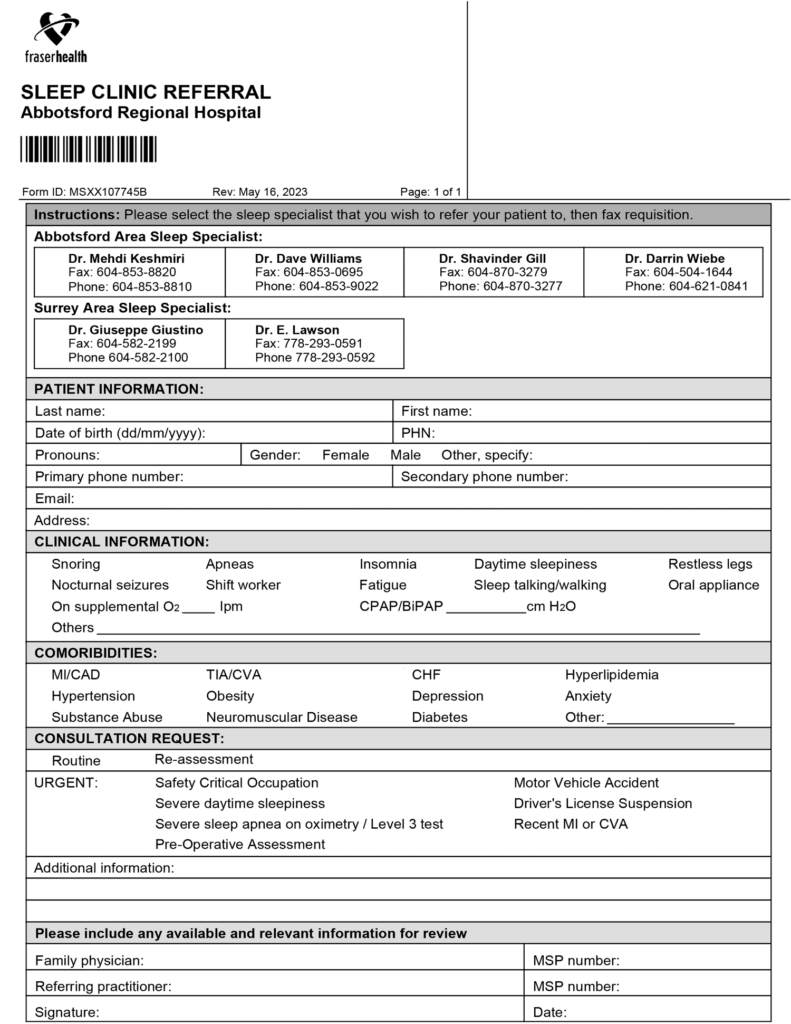 ARH Sleep Clinic Referral 2023 – The Oscar Galaxy