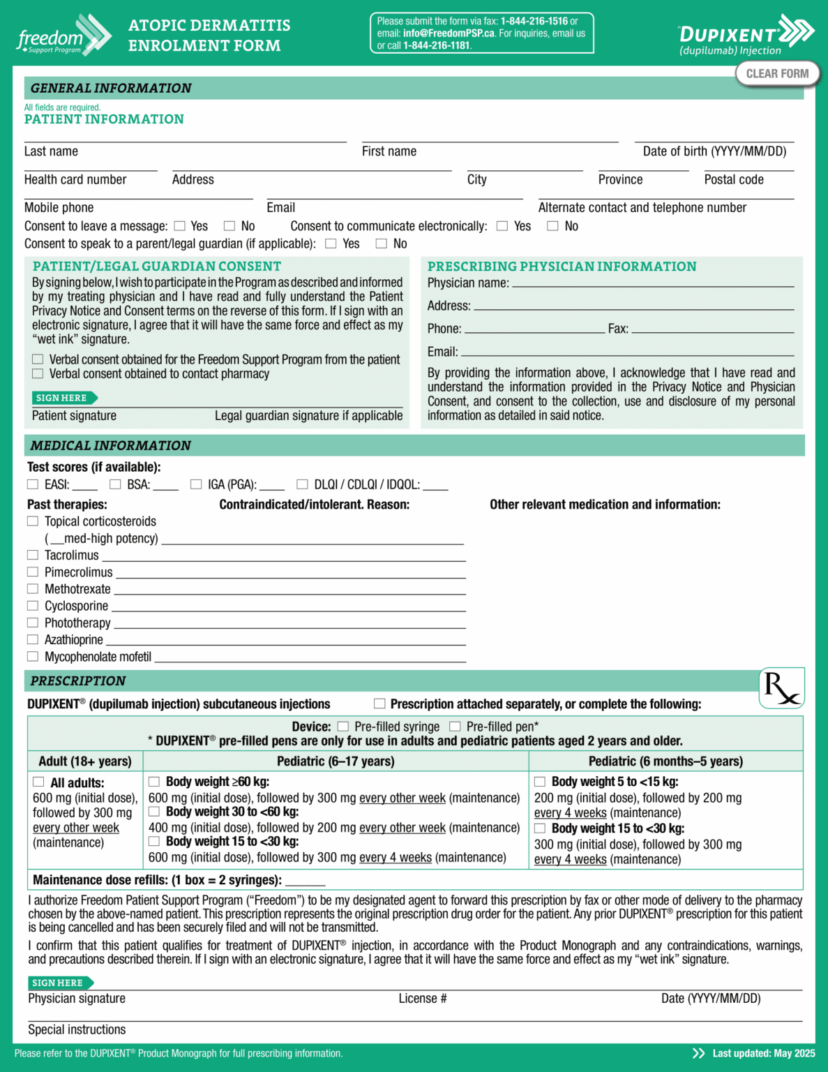Dupixent (dupilumab) PSP Atopic Derm Enrolment Form CA EN 2025 – The ...