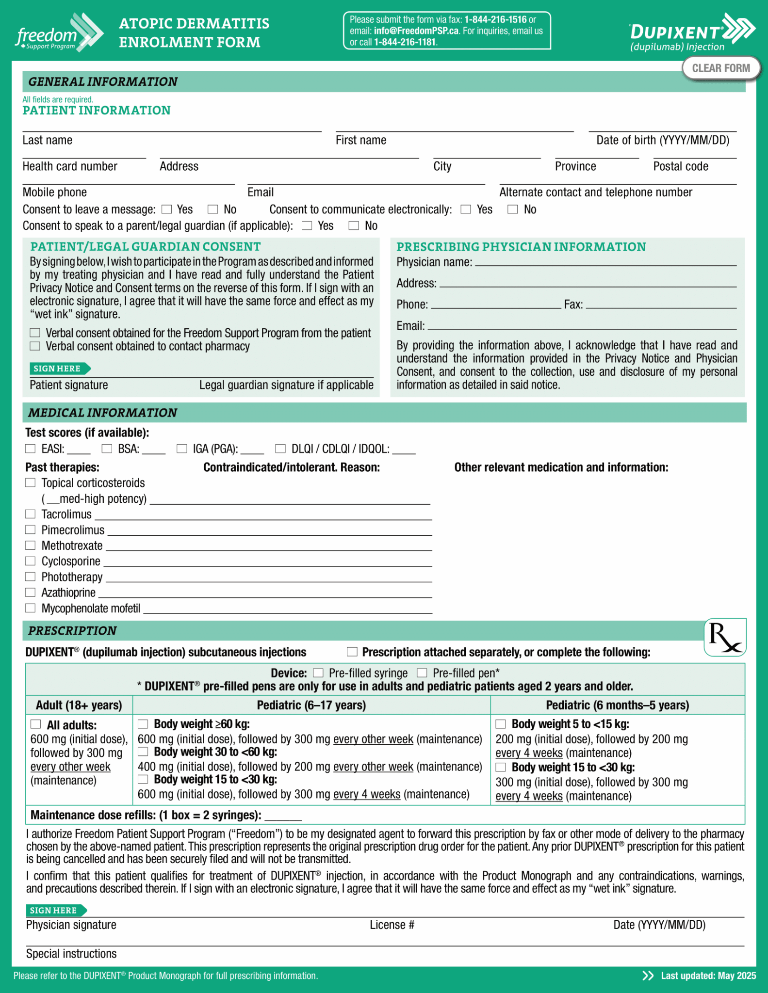 Dupixent (dupilumab) PSP Atopic Derm Enrolment Form CA EN 2025 – The ...