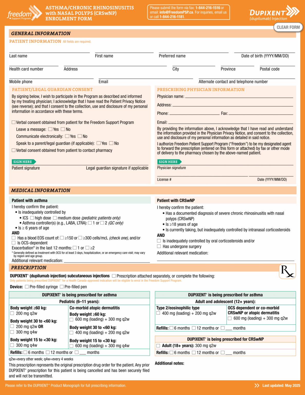 Dupixent (dupilumab) PSP Enrolment Form Asthma CRSwNP EN 2025 – The ...