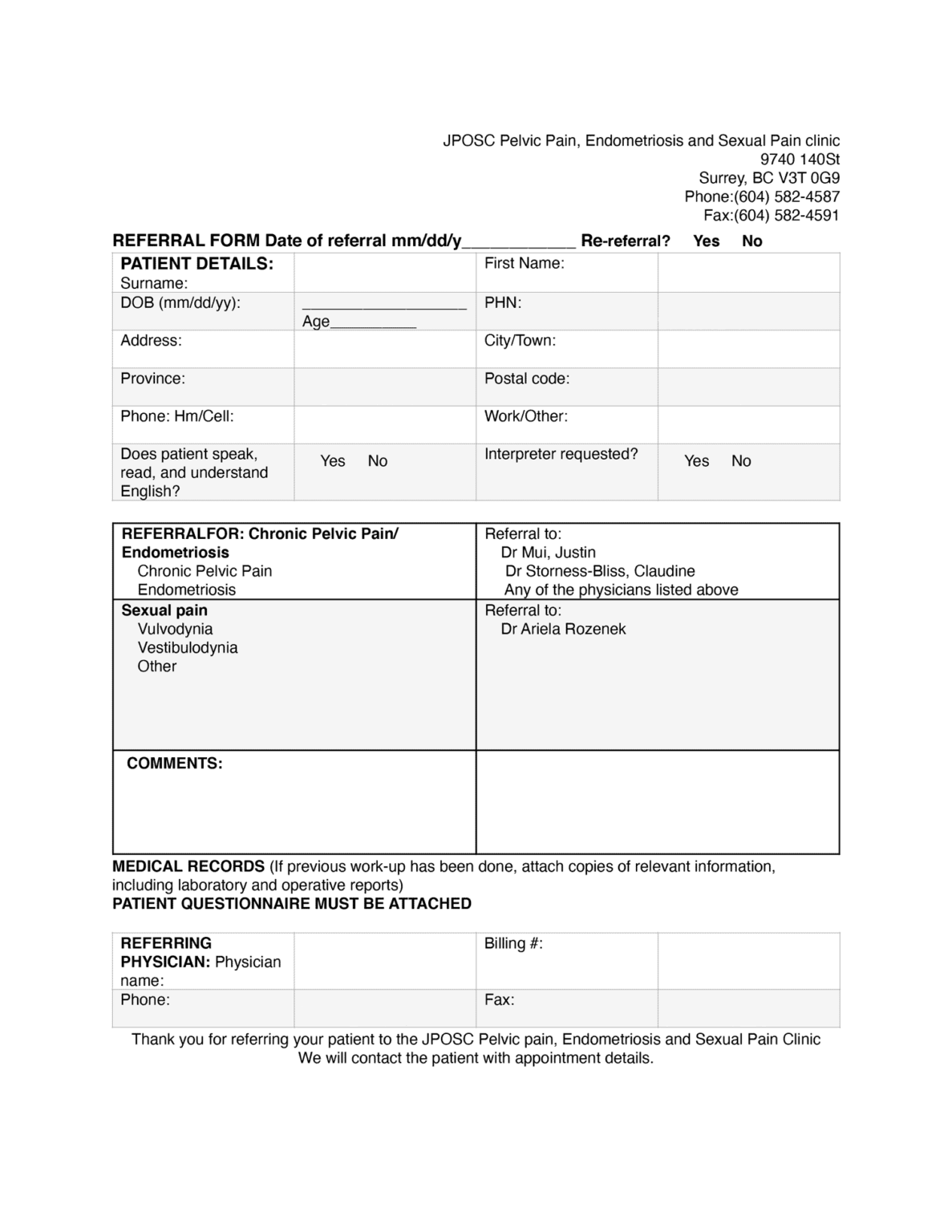 JPOSC Endometriosis and Pelvic Pain Clinic 2025 – The Oscar Galaxy