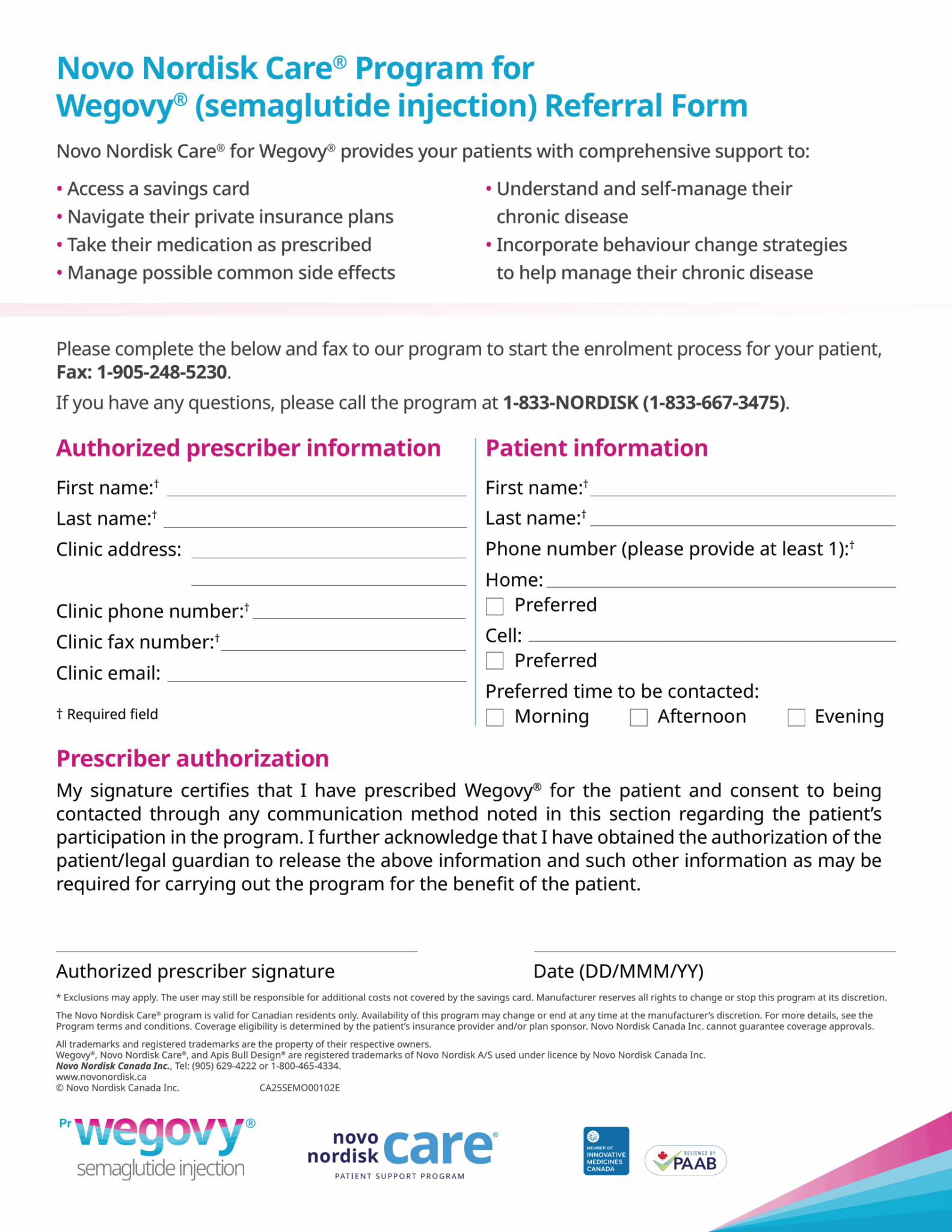 Wegovy® (semaglutide injection) Referral Form 2025 – The Oscar Galaxy