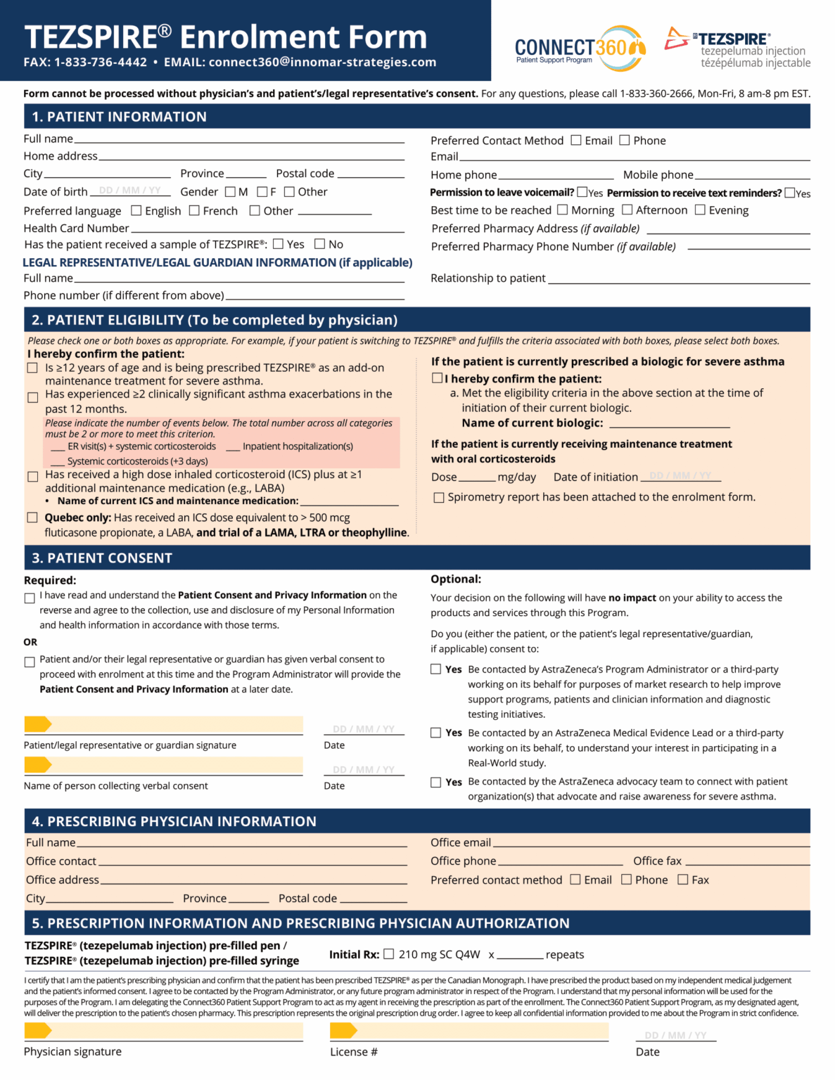 Tezspire (tezepelumab) Connect 360 PSP Enrollment Form – 2025 – The ...
