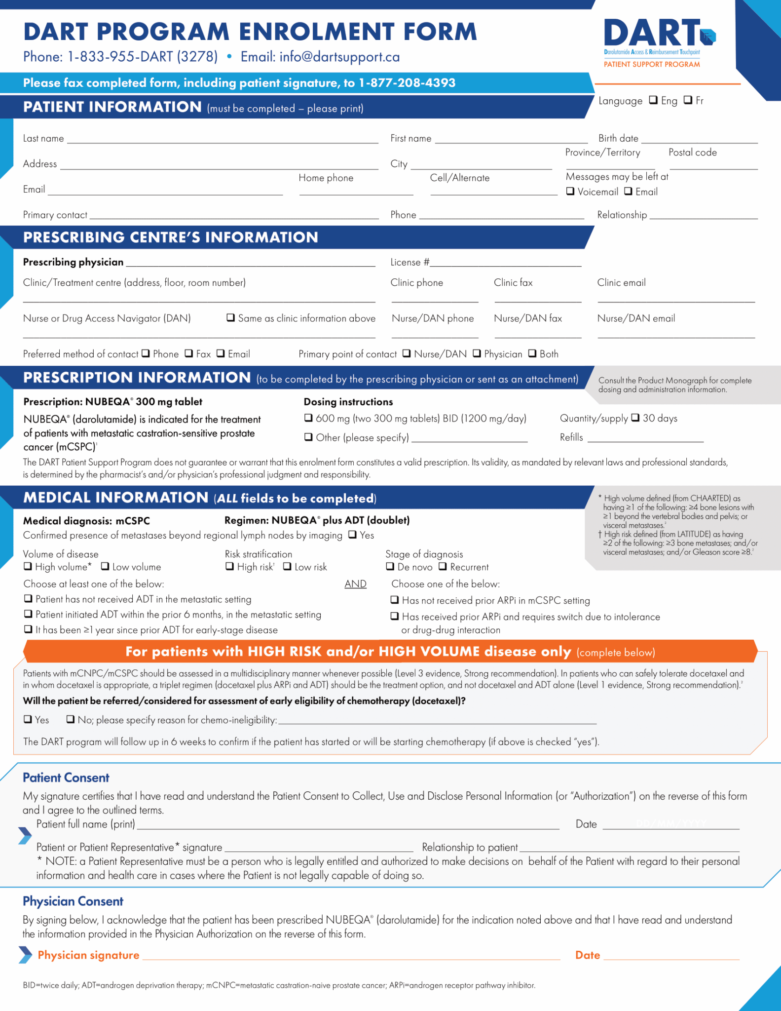 Nubeqa (darolutamide) DART PSP Enrolment Form 2025 – The Oscar Galaxy